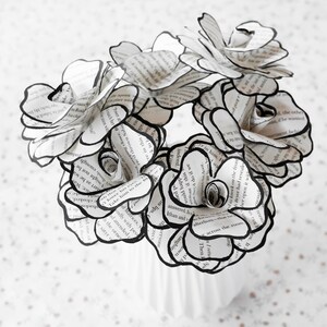 Book Paper Roses, Flower Bouquet, Book Page Roses, Wedding Table Decor ...