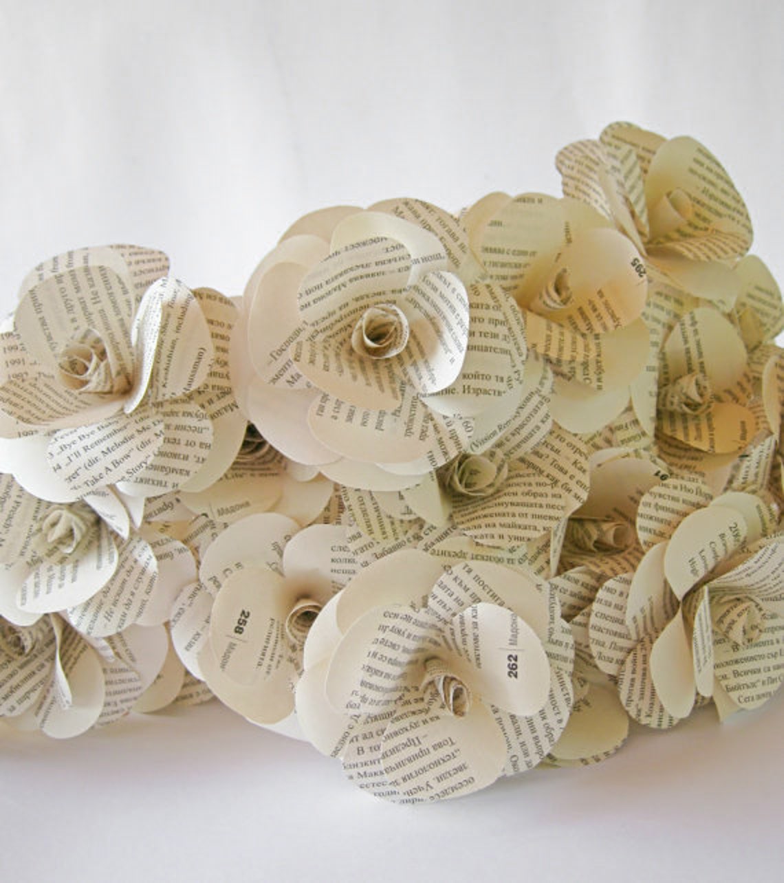 Book Page Roses Book Paper Flowers Stem Roses Wedding Table - Etsy