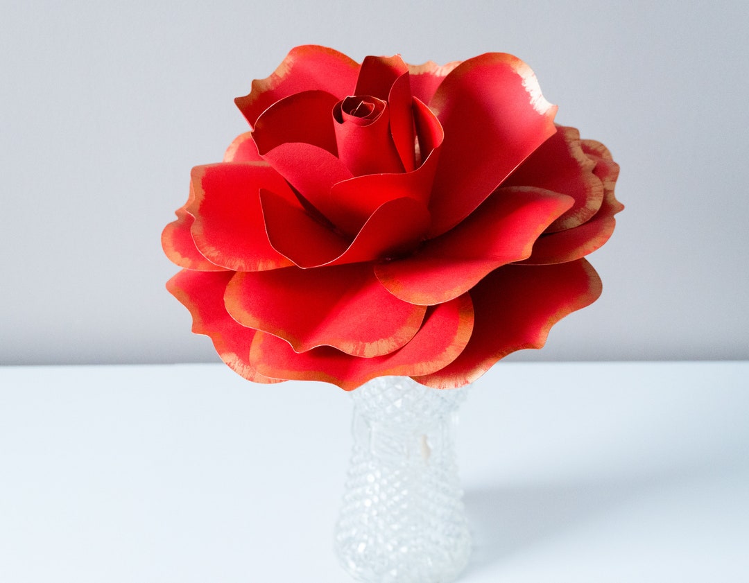 Giant Paper Rose With Stems Wall Flowers Extra Large Rose - Etsy