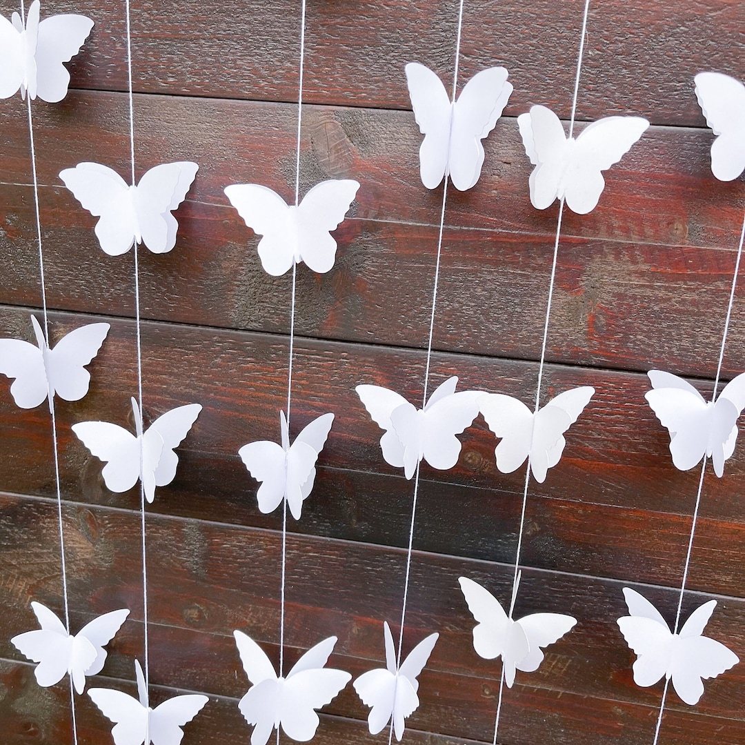 Monarch Butterfly Garland: 3D Paper Wedding Backdrop, Bridal Shower ...