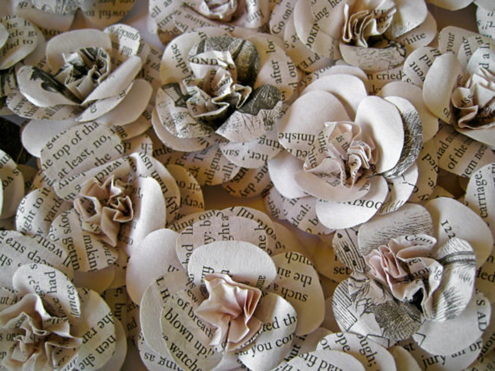 Book Page Roses Anniversary Gift Book Paper Flowers Stem | Etsy