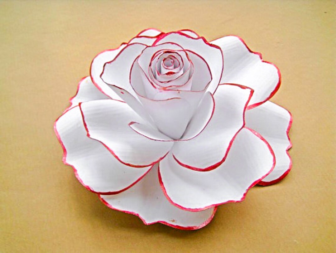 Giant Paper Flower With Red Rose With Stem Wedding Table - Etsy