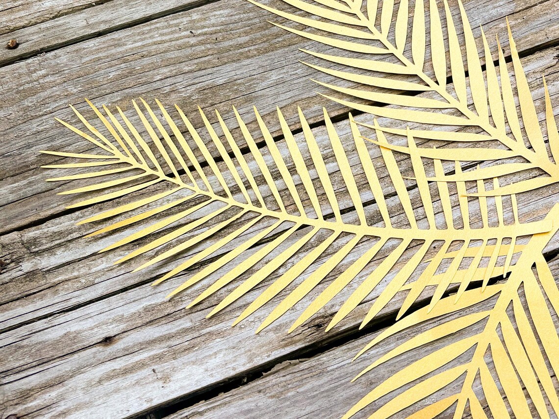 Gold Paper Leaves, Pack of 4, Scrapbooking Leaves, Birthday Party ...