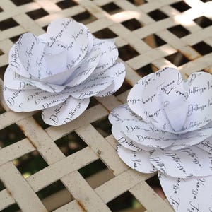 Personalised Paper Roses, Custom Text Flowers, Wedding Bouquet ...