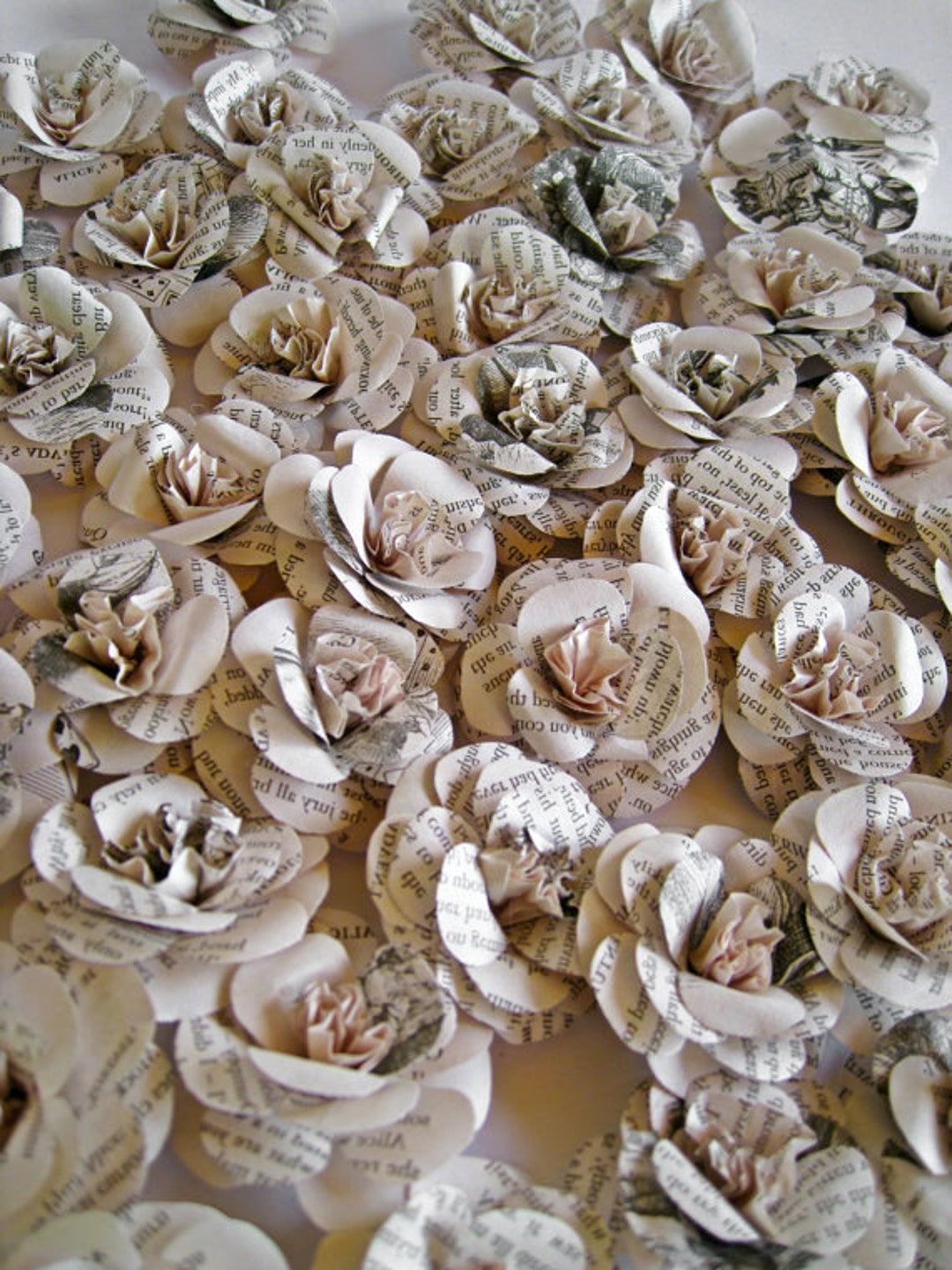 Book Page Roses, Anniversary Gift, Book Paper Flowers, Stem Roses ...