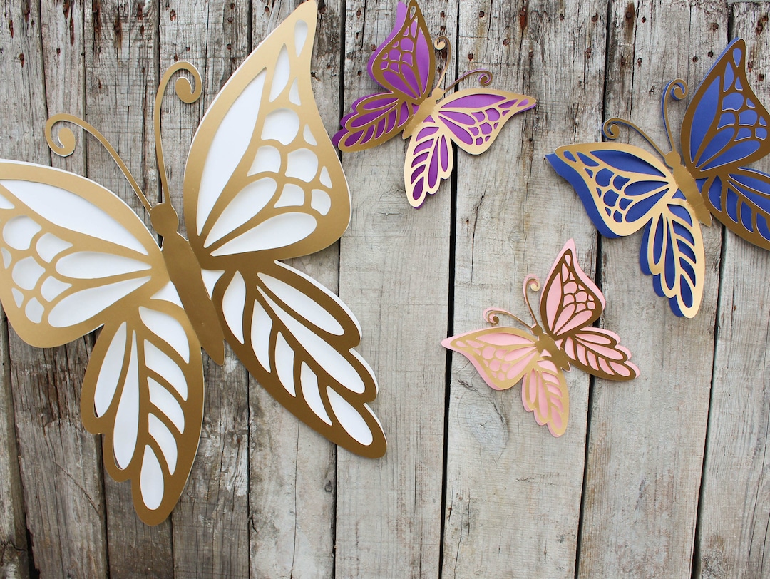 Extra Large Paper Butterflies: Nursery Wall Decor, Party Backdrop, Set ...