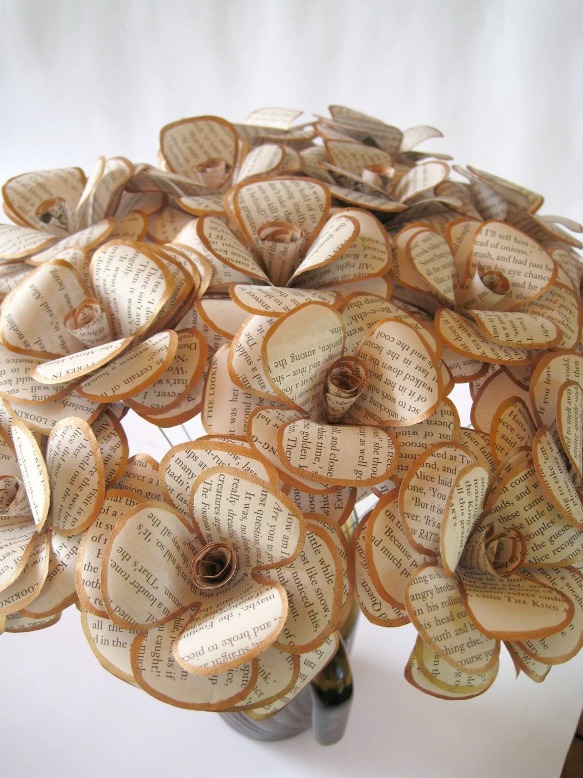 Flower Bouquet Dozen Book Page Roses Book Paper Flowers - Etsy