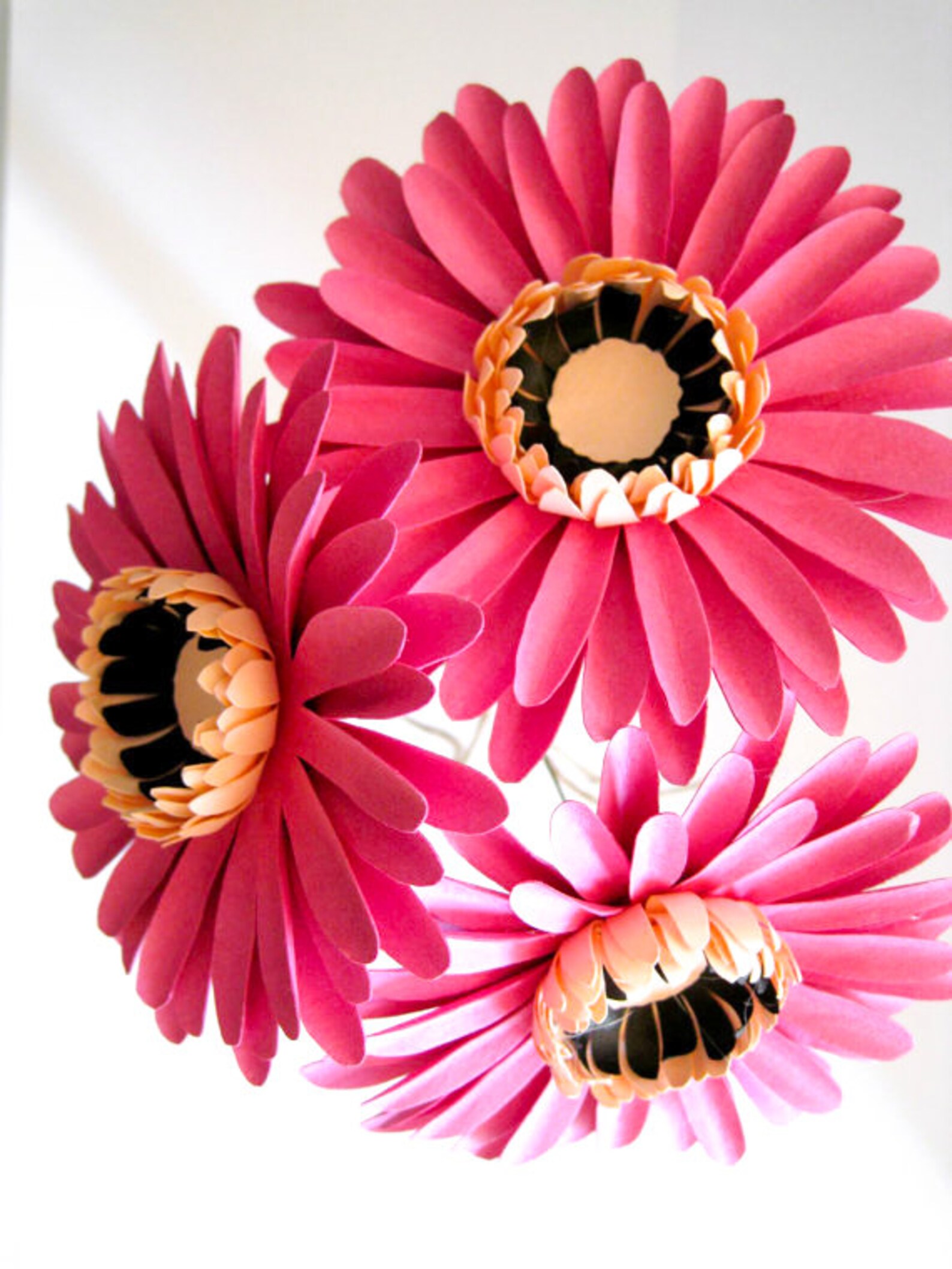 Pink Paper Gerbera Daisies Paper Flowers With Stems Paper | Etsy