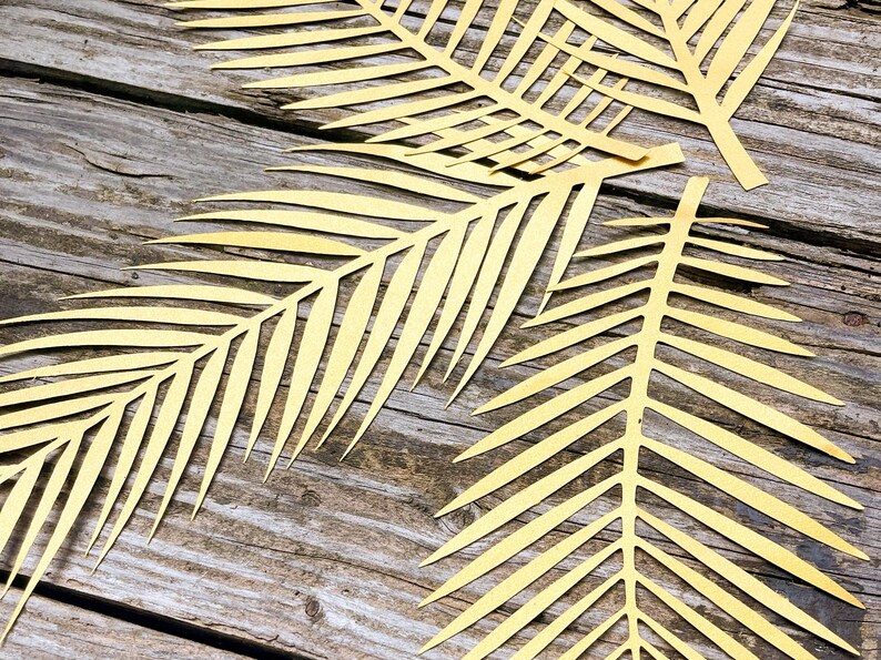 Gold Paper Leaves, Pack of 4, Scrapbooking Leaves, Birthday Party ...