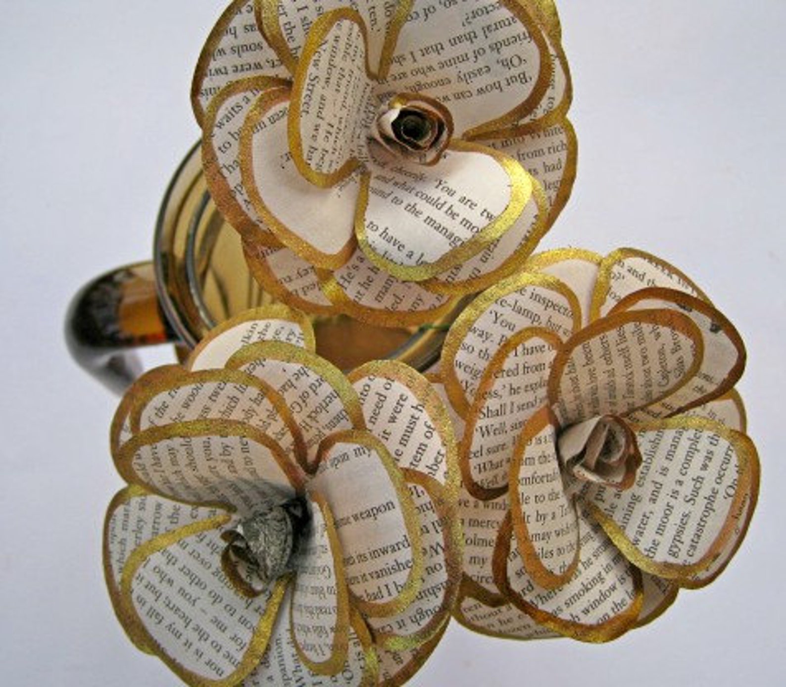 Book Page Roses Centerpiece Flowers Book Paper Flowers | Etsy