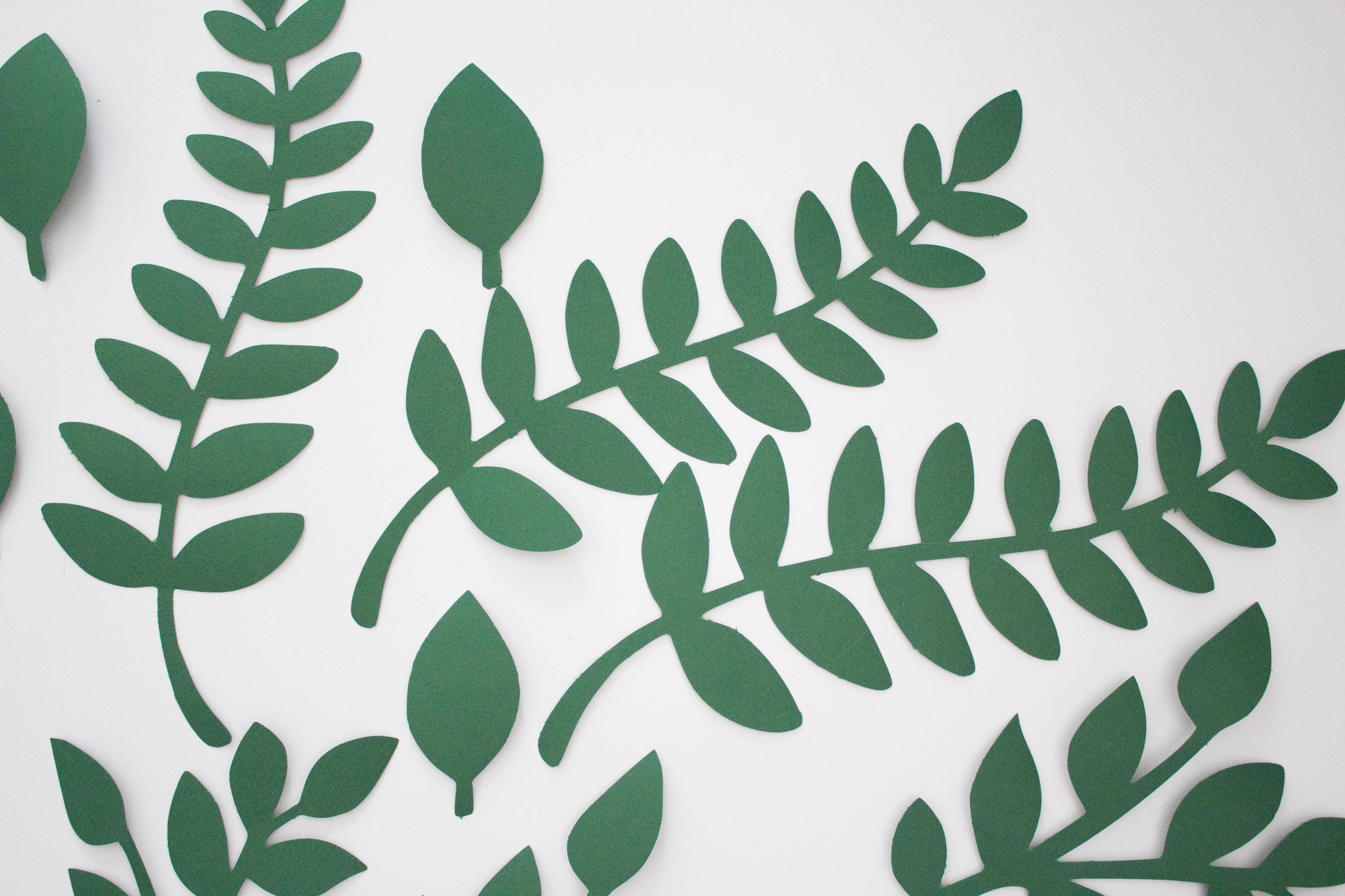 12 Green Paper Leaves Jungle Party Scrapbooking Decor | Etsy