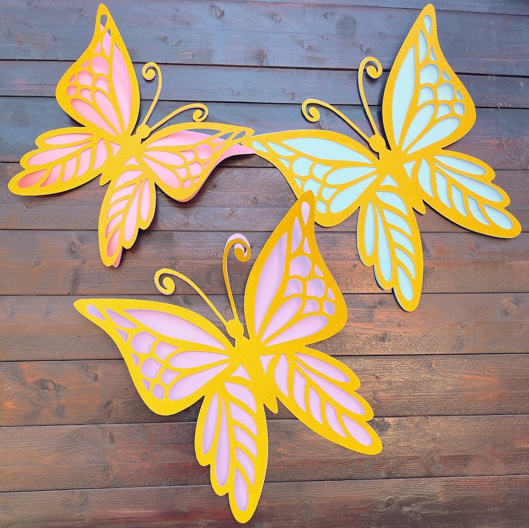 ONE Giant Glitter Butterfly, Large Paper Butterfly, Nursery Wall Decor ...