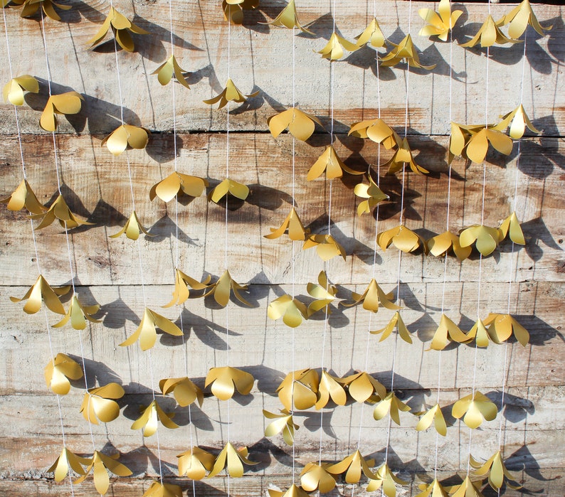 10 Strand Gold Paper Garland Paper Flower Garland Party | Etsy