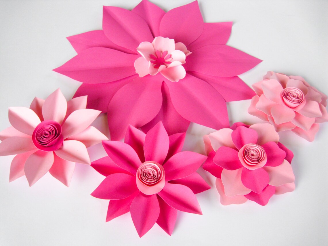 Paper Flower Backdrop Wall Flowers Paper Blooms Nursery | Etsy