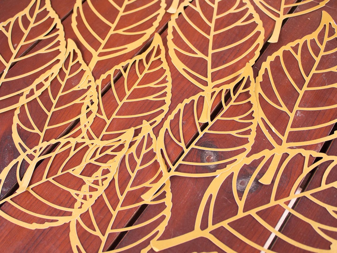 Large Gold Paper Leaves, Scrapbooking Decor, Botanical Wedding Backdrop ...