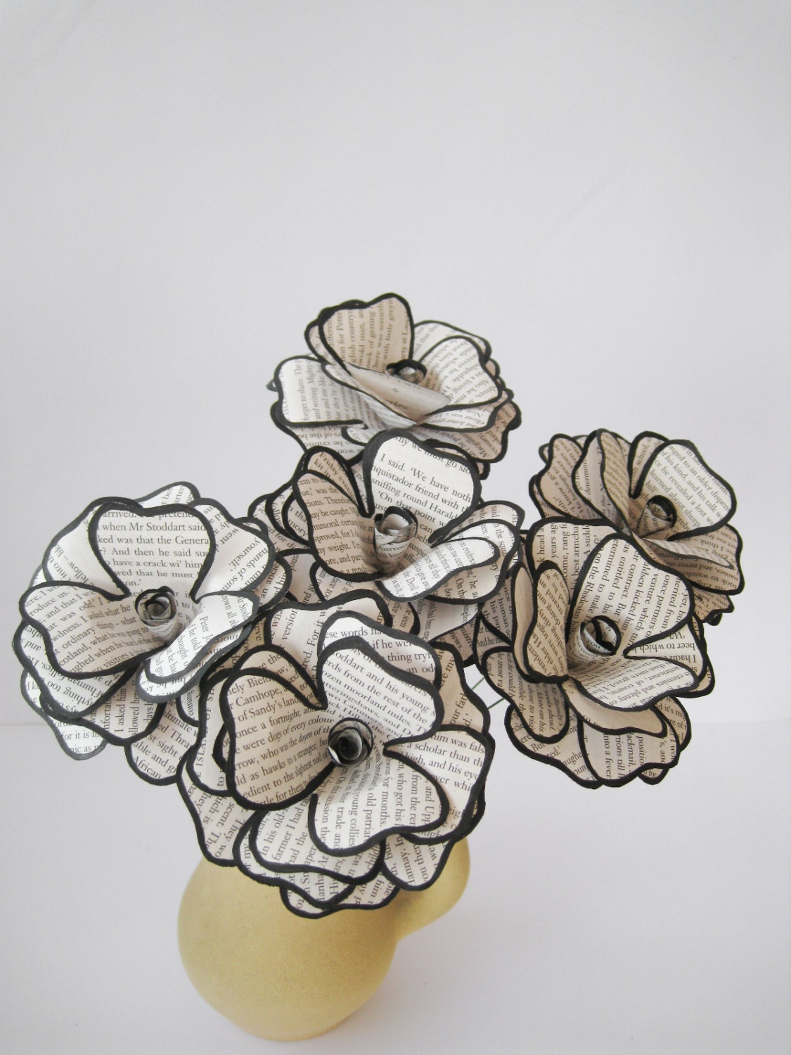 Book Paper Flowers Flower Bouquet Book Page Flowers Wedding | Etsy