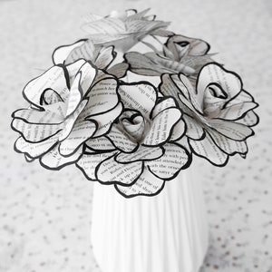 Book Paper Flowers, Flower Bouquet, Book Page Flowers, Wedding Table ...