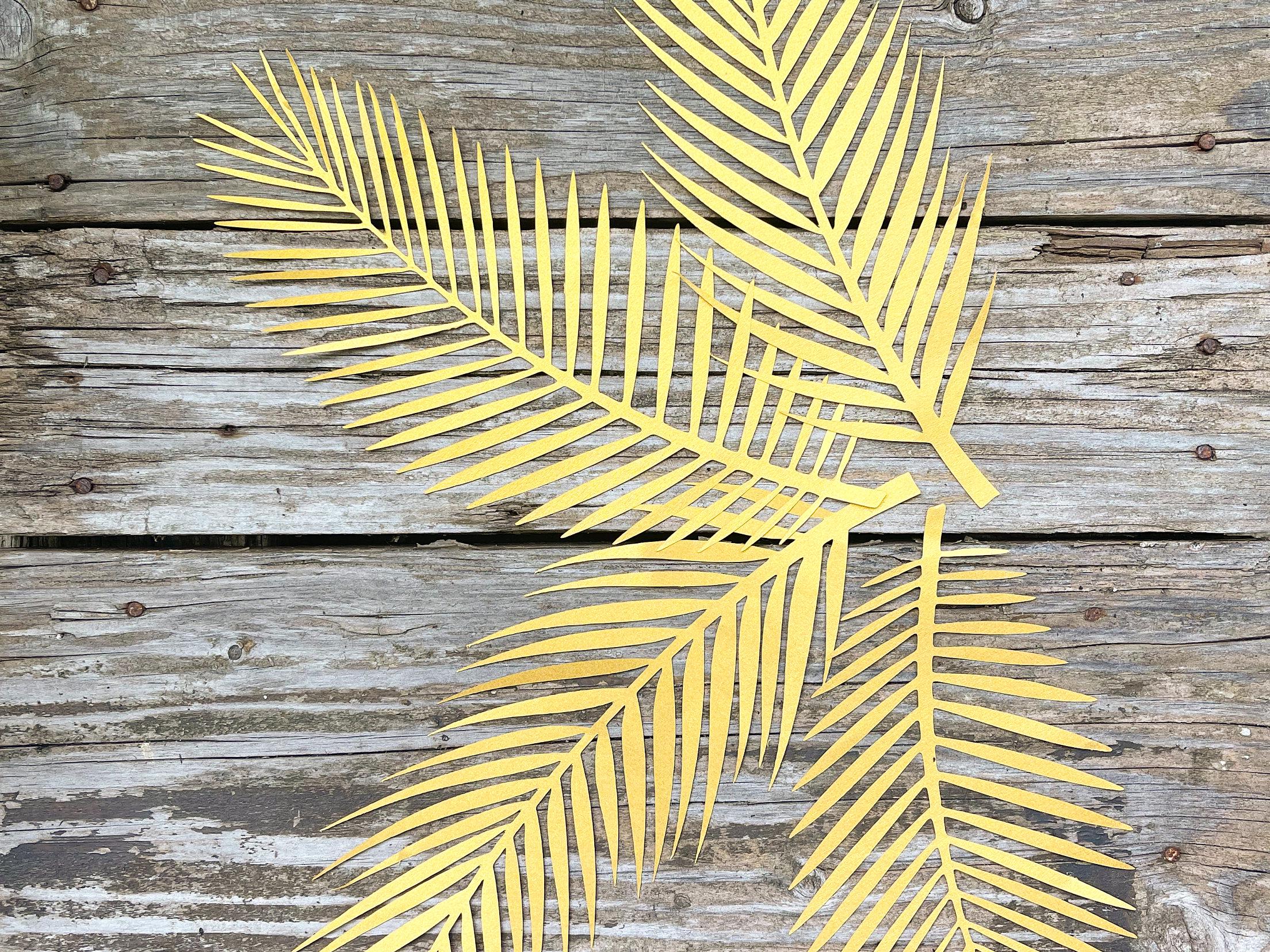 Gold Paper Leaves, Pack of 4, Scrapbooking Leaves, Birthday Party ...