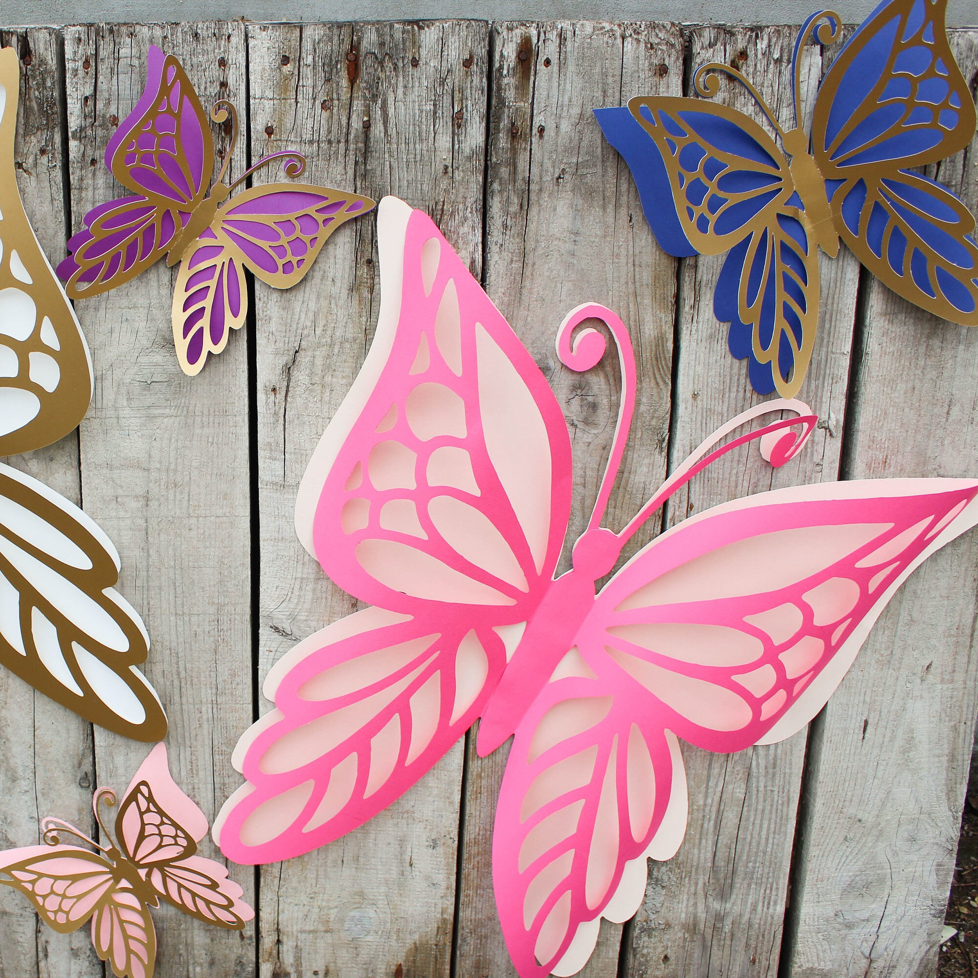 Extra Large 3D Paper Butterflies: Party Backdrop Decor, Set of 5 - Etsy