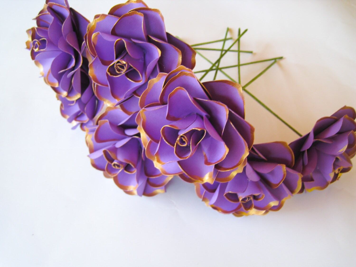 Small Paper Roses Paper Flowers With Stems Wedding Bouquet | Etsy