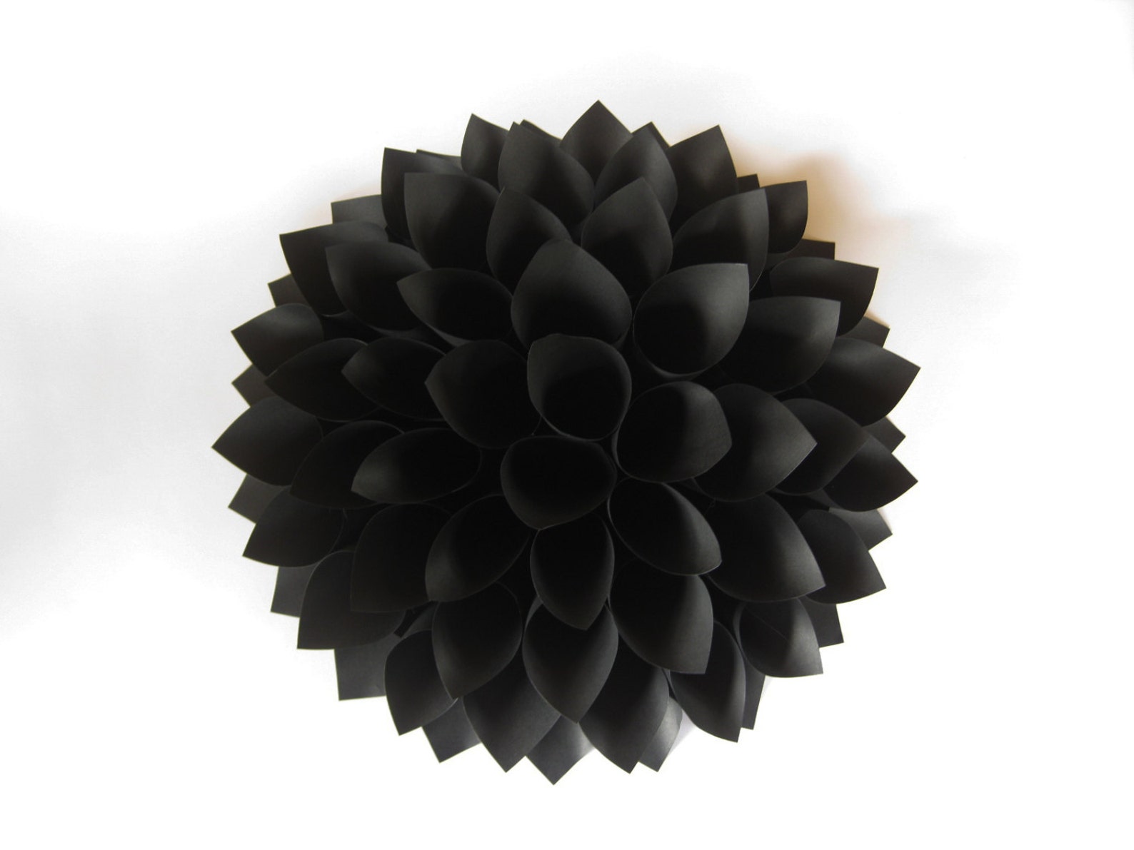 16inch Wall Paper Flower Black Paper Dahlia Paper Wreath - Etsy