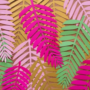 Tropical Paper Leaves, Jungle Theme Party, Scrapbooking Decor, Pack of ...