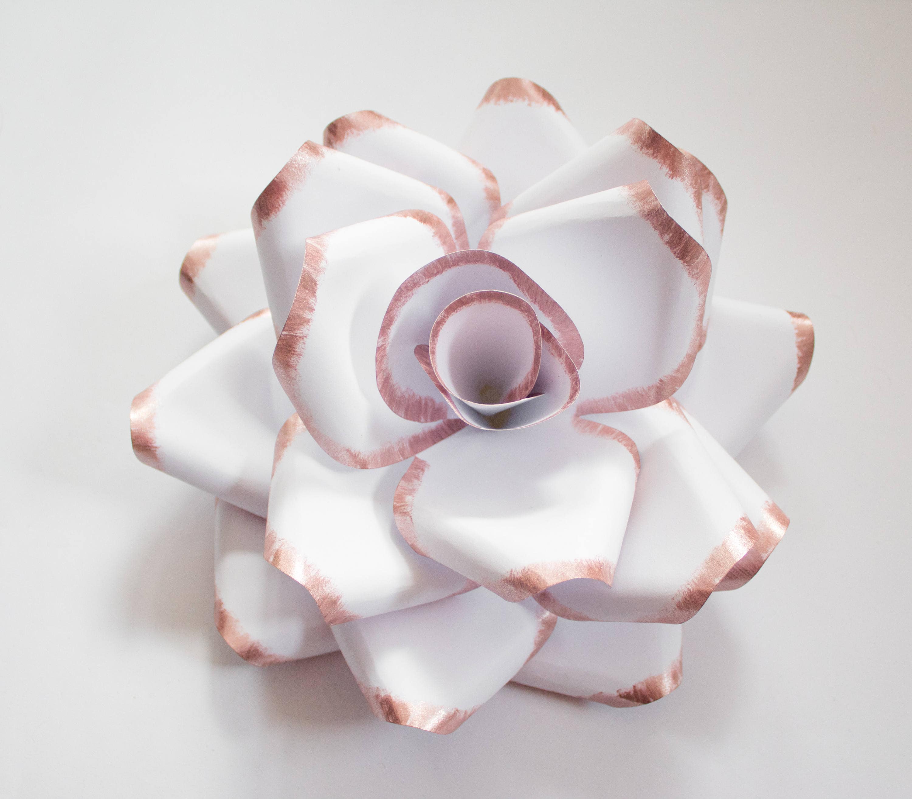 Giant Paper Rose with Rose Gold Flower Blooms Wall Flowers | Etsy