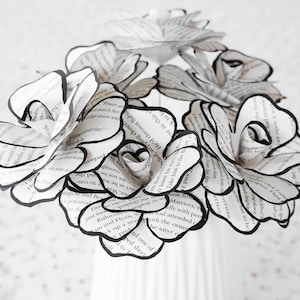 Book Paper Roses, Flower Bouquet, Book Page Roses, Wedding Table Decor ...