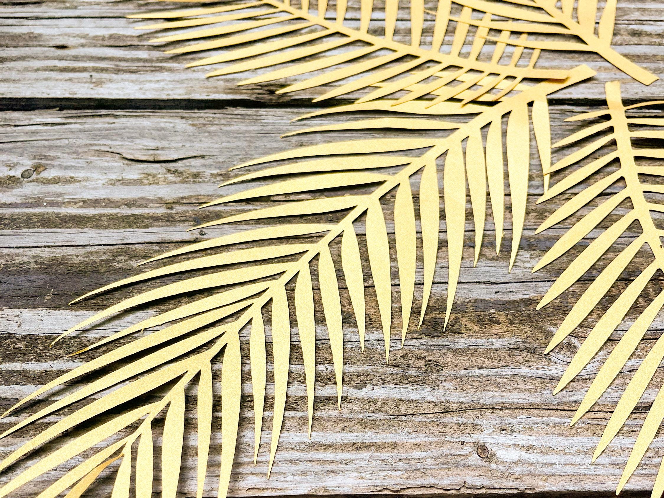 Gold Paper Leaves, Pack of 4, Scrapbooking Leaves, Birthday Party ...