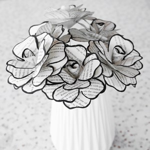 Book Paper Roses, Flower Bouquet, Book Page Roses, Wedding Table Decor ...