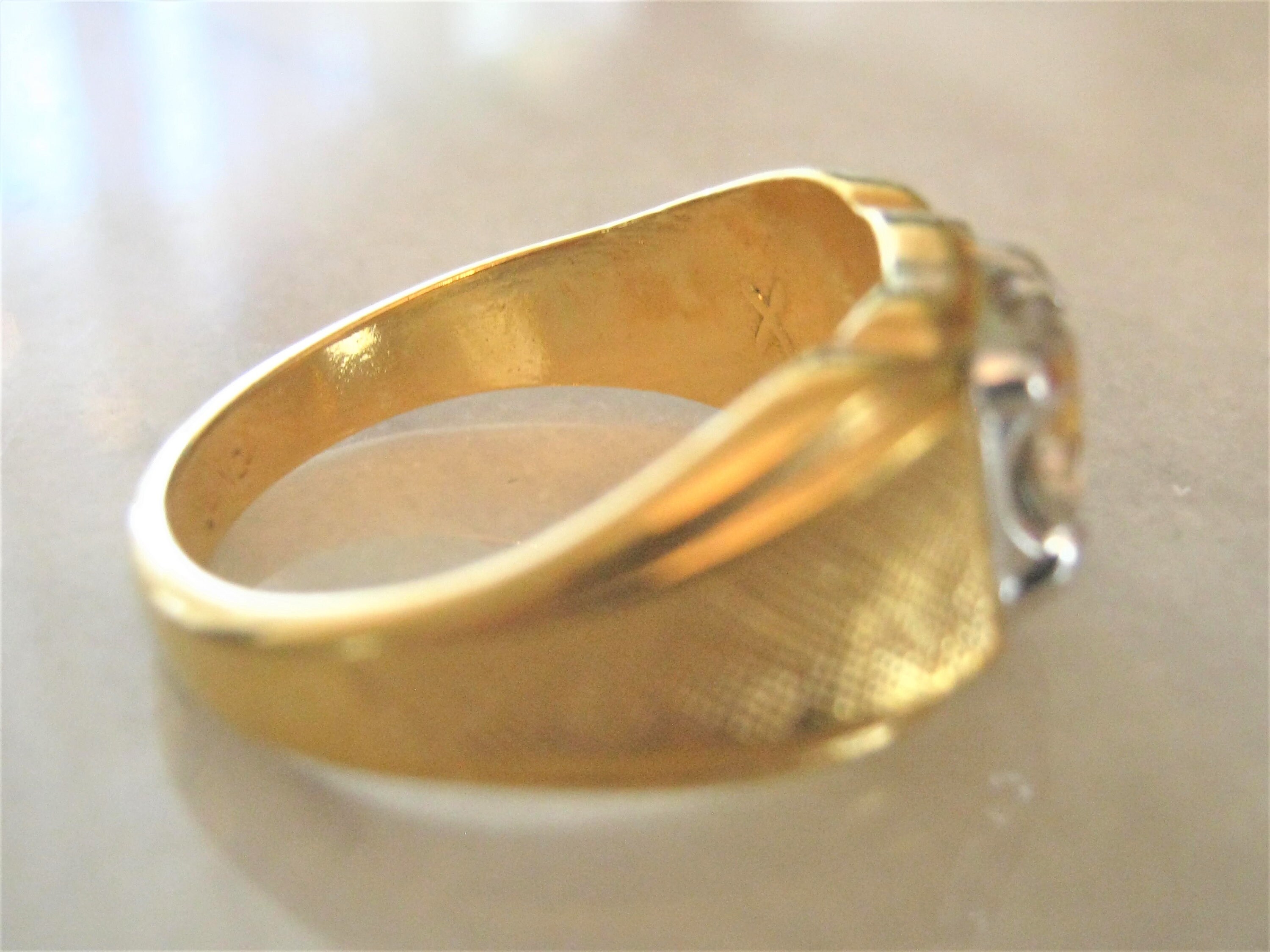 Vintage Jewelry Signed Lind Men's Size 10 1/2 Two Tone Imitation ...