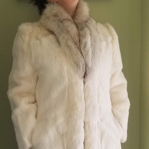 Fox & Rabbit White Fur Coat - Stunning Vintage - Etsy