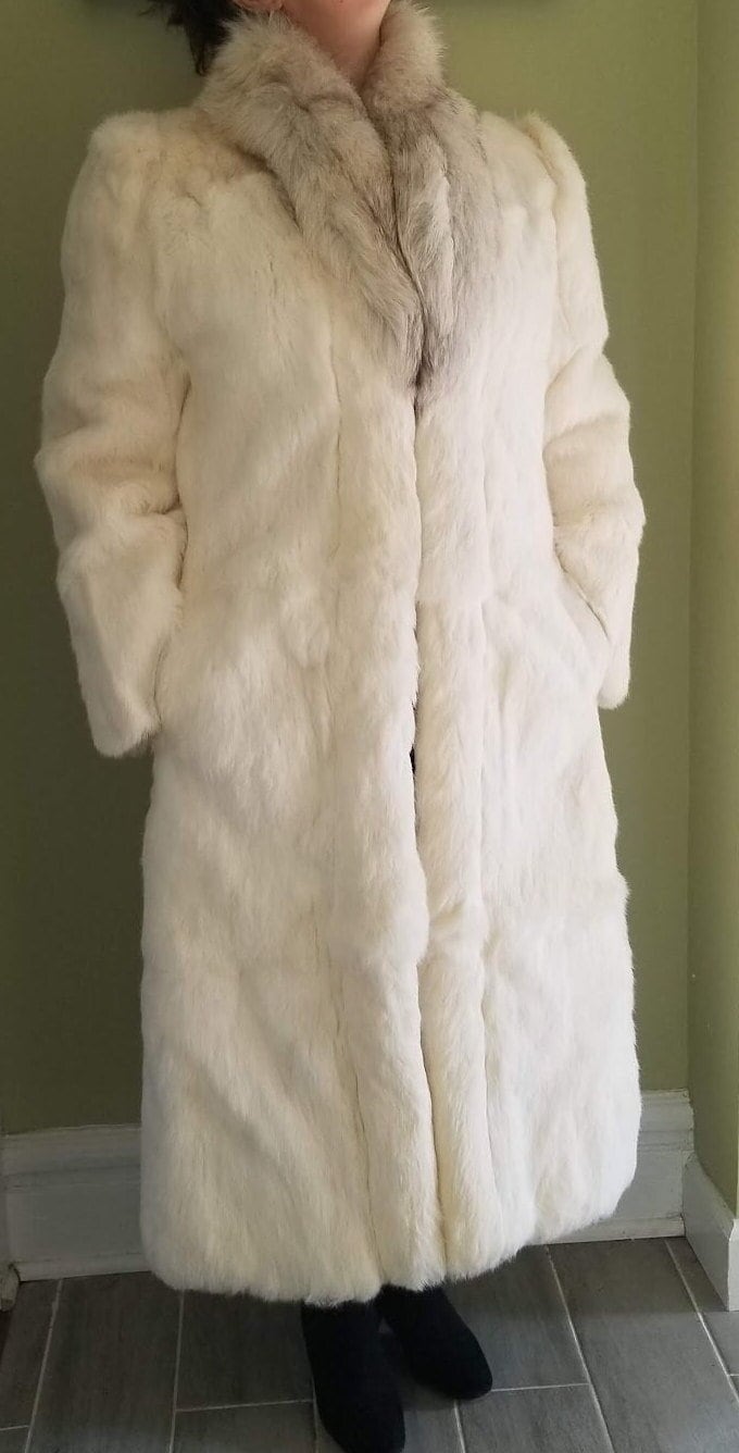 Fox & Rabbit White Fur Coat Stunning Vintage - Etsy