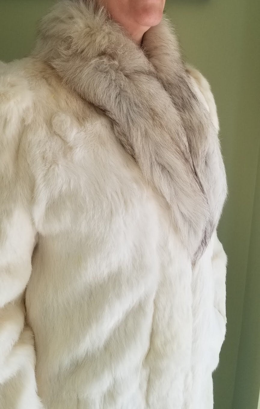 Fox & Rabbit White Fur Coat Stunning Vintage - Etsy