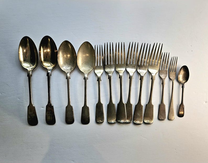 Antique Fiddle Pattern Silver Plate Flatware - Etsy