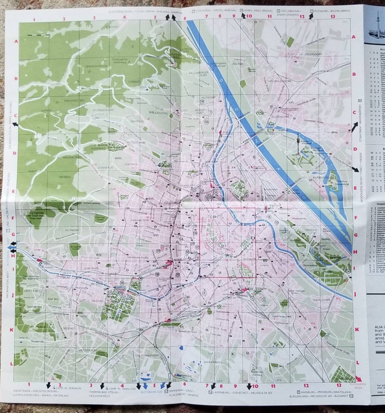 Vintage Vienna, Austria Map - Etsy