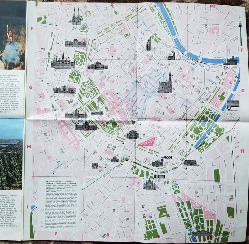 Vintage Vienna, Austria Map - Etsy