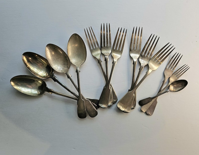 Antique Fiddle Pattern Silver Plate Flatware - Etsy