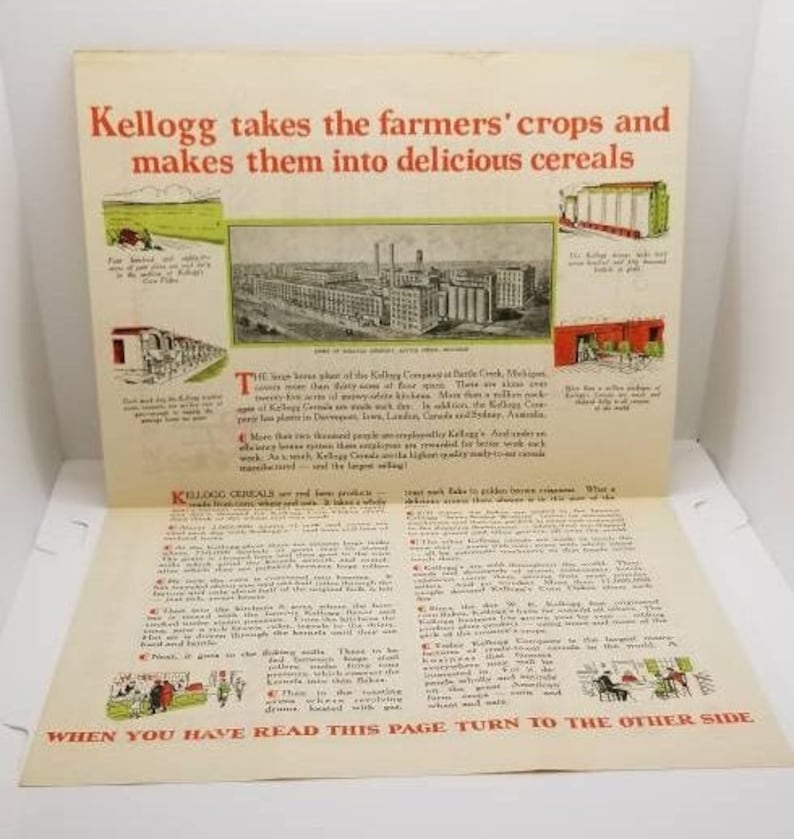 1920s Kellogg's Promotional Flyer - Etsy