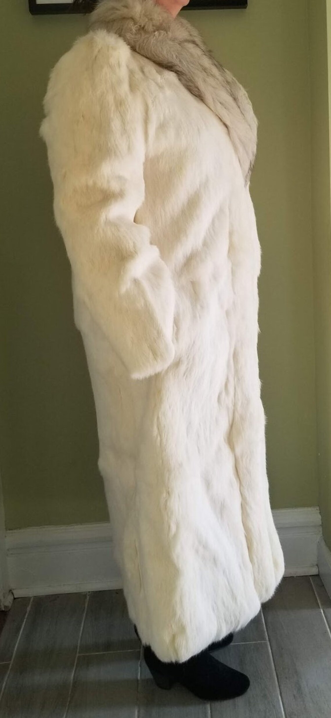 Fox & Rabbit White Fur Coat Stunning Vintage - Etsy