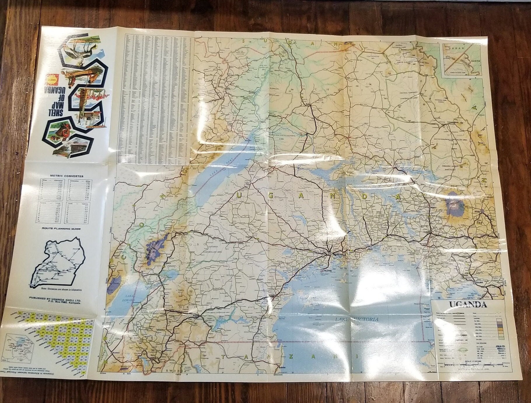 Map of Uganda Large 1970 Shell Oil - Etsy