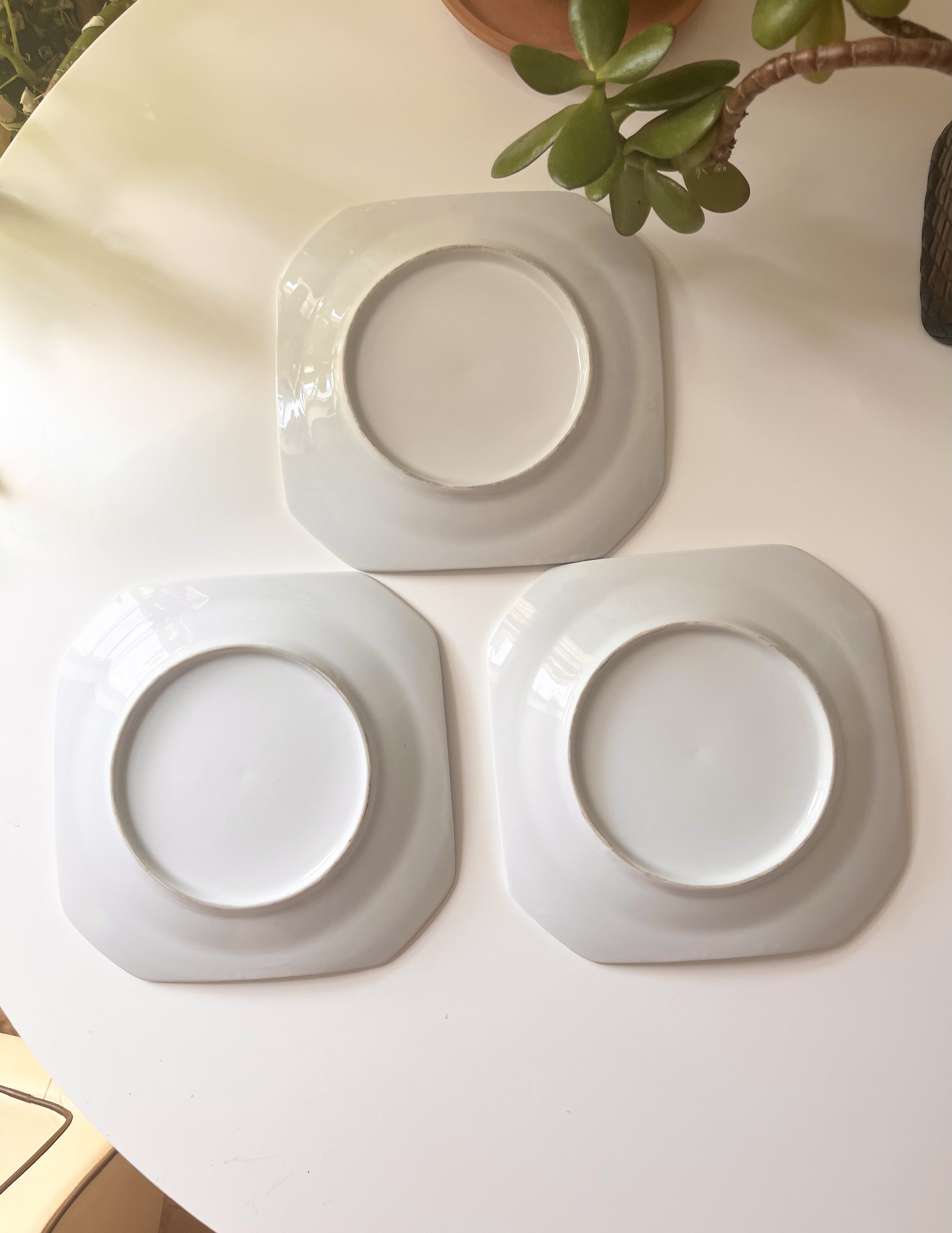 Vintage 70s Small Square Plates set of 3 With Retro Birds & - Etsy