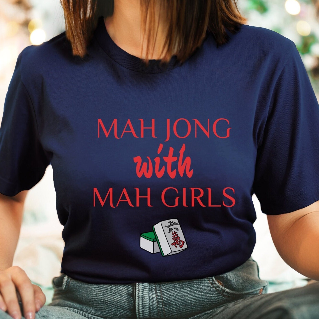 Mahjong T-shirt, Mahjong With Mah Girls Shirt, Mahjong Gift, Mahjong ...