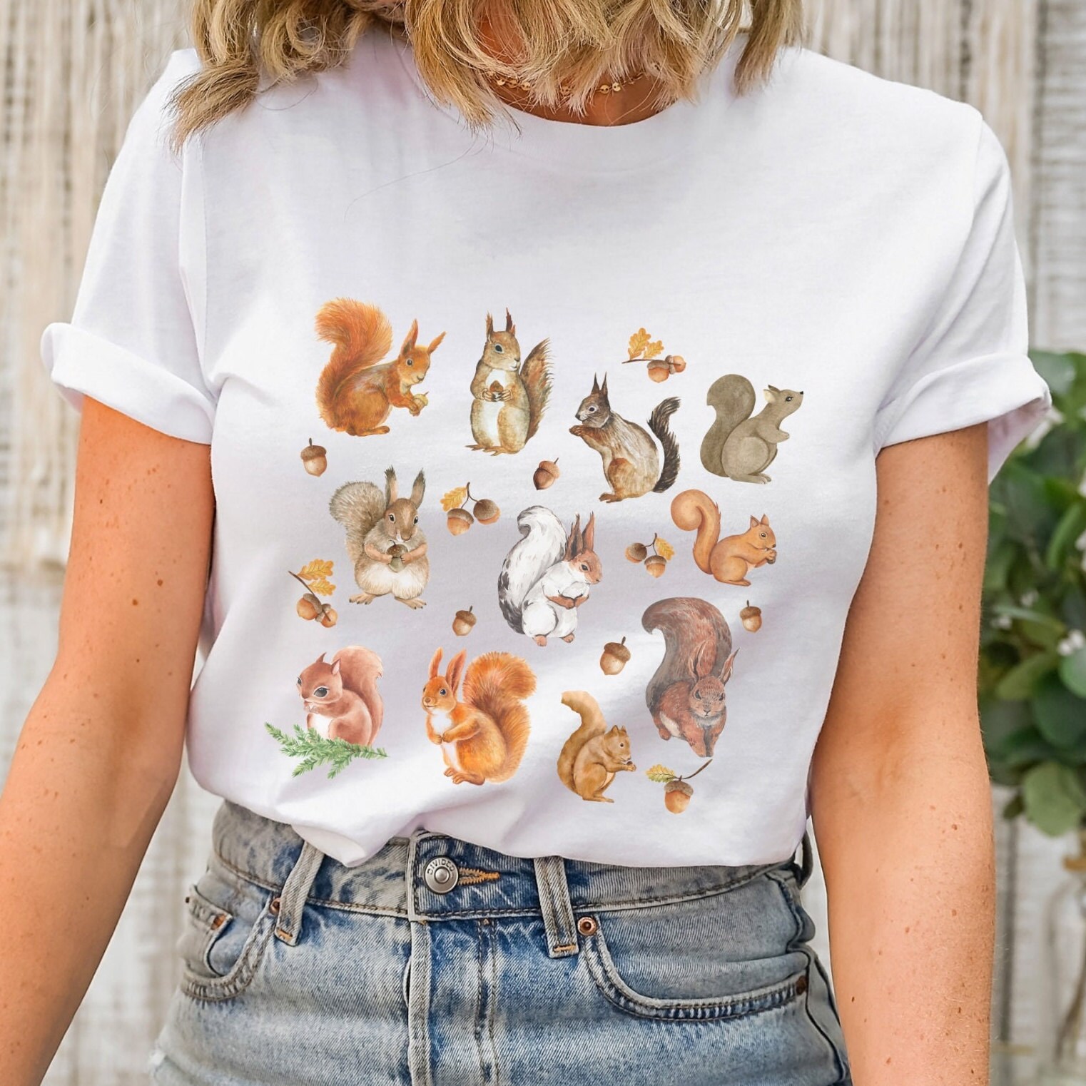 Squirrel T-shirt, Cottagecore Shirt, Squirrel Acorn Shirt, Cute Fall ...
