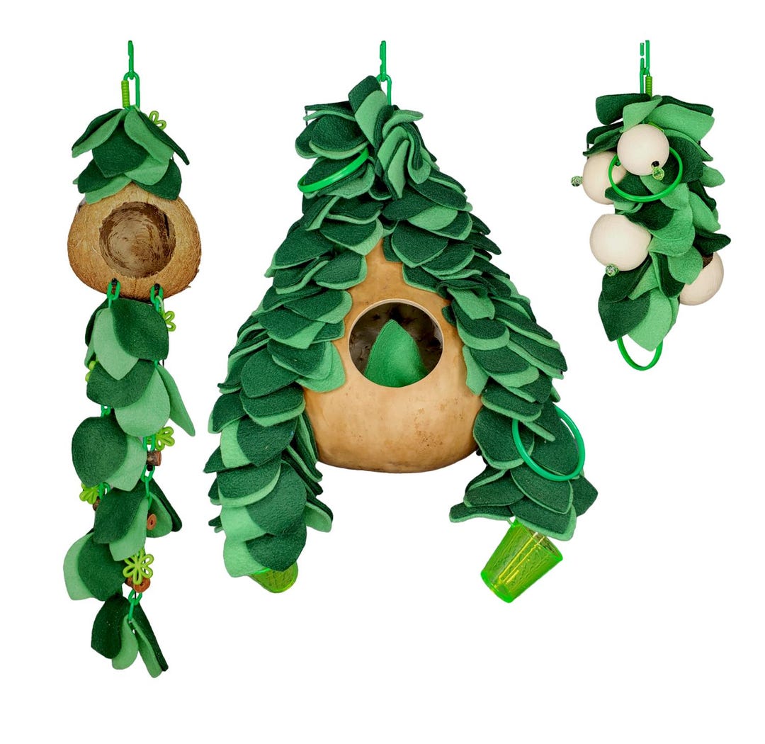 All Natural Sugar Glider Toy Hanging Gourd Set With Anti Pill Fleece ...
