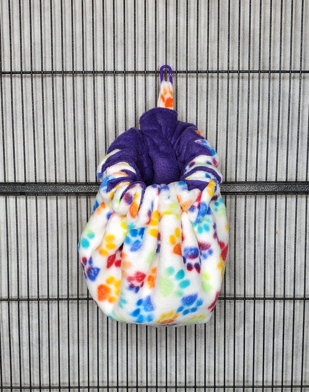 Colony Size Sugar Glider Poof Fleece Sleeping Pouch Rainbow Pawprint ...
