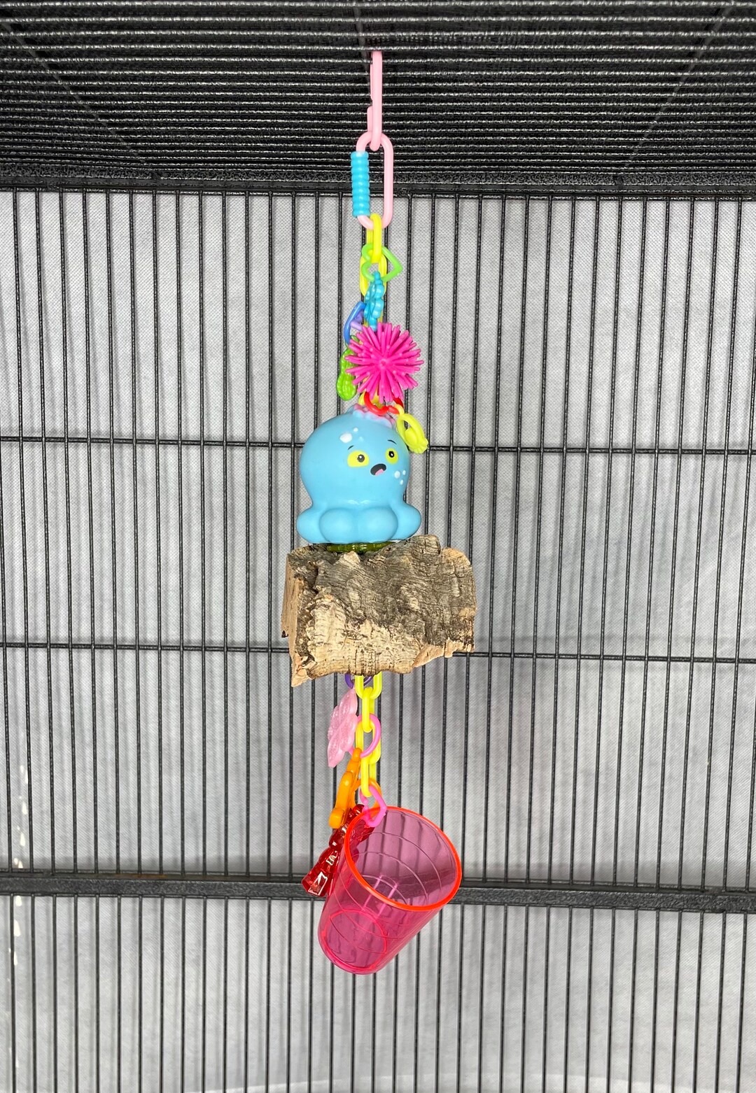 Cork Critter Sugar Bear Toy, Pocket Pet Toy, Bird Toy, Small Animal Toy ...