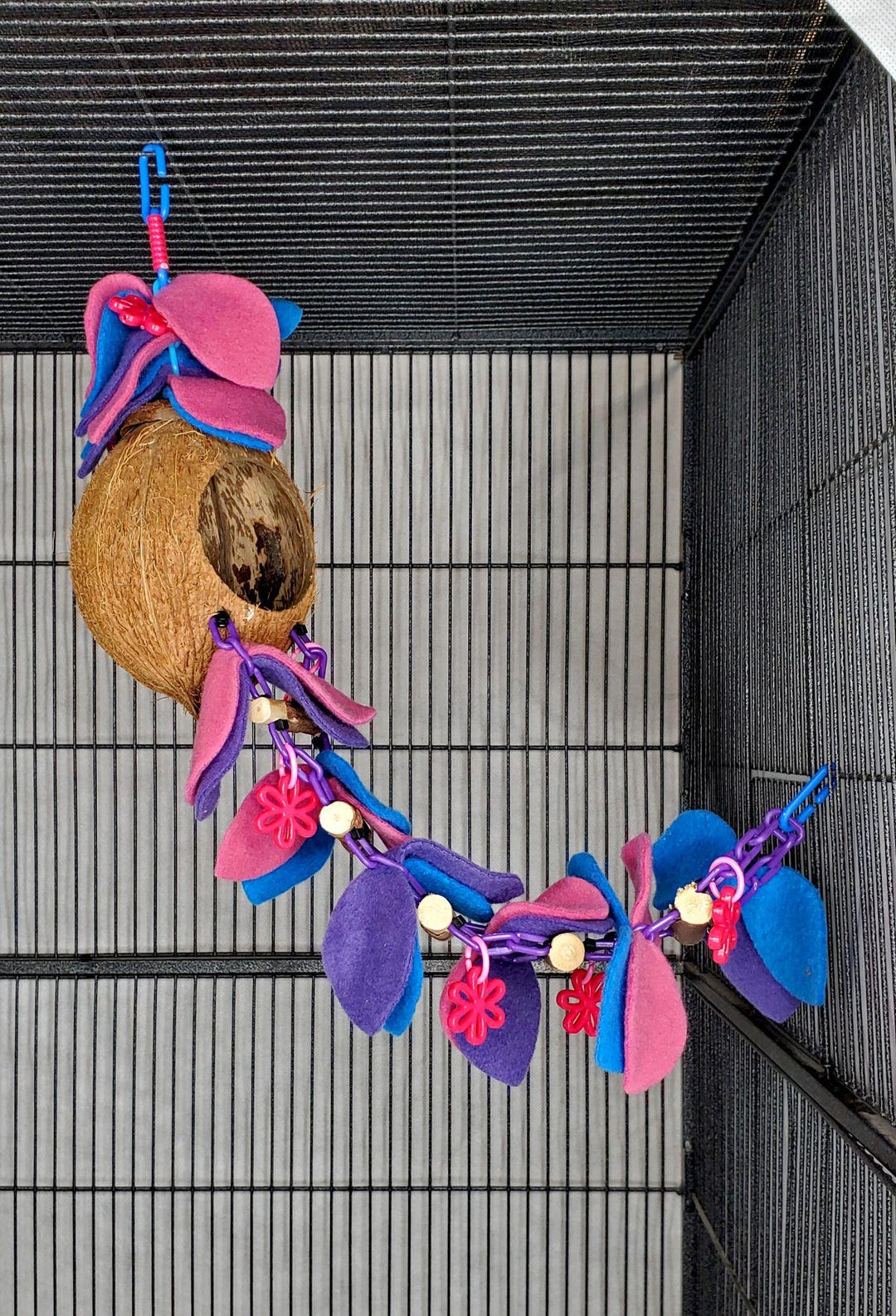 Leafy Coconut Cave Pink Sugar Glider Natural Toy Hideaway, Hideout ...