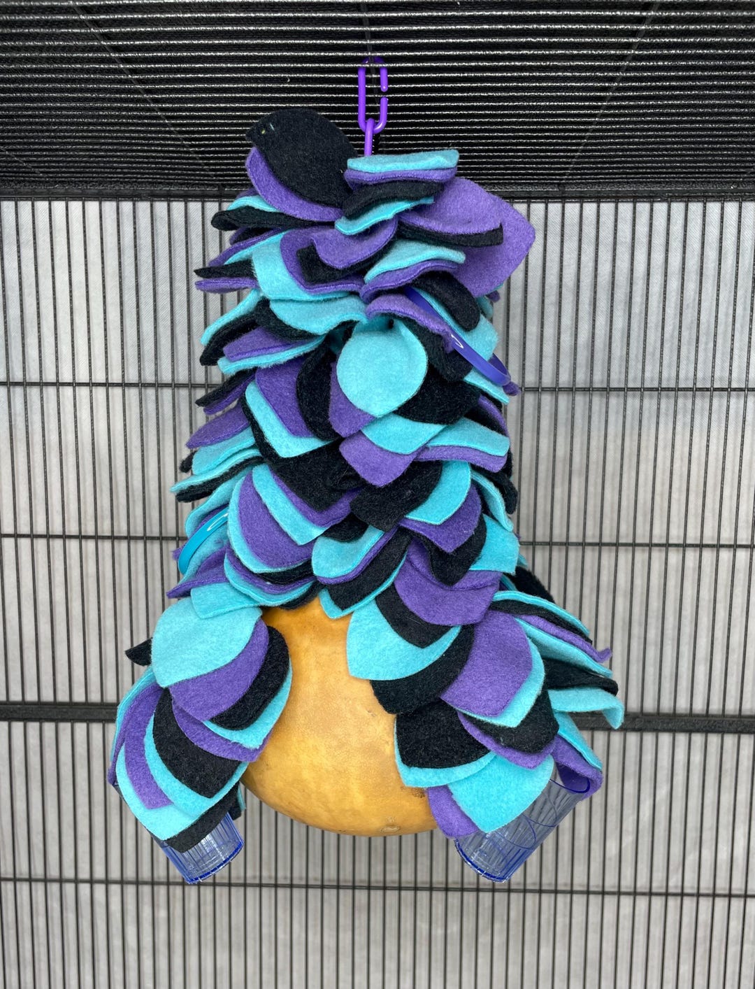 All Natural Sugar Glider Toy- Hanging Gourd Cauldron With Fleece Leaves ...