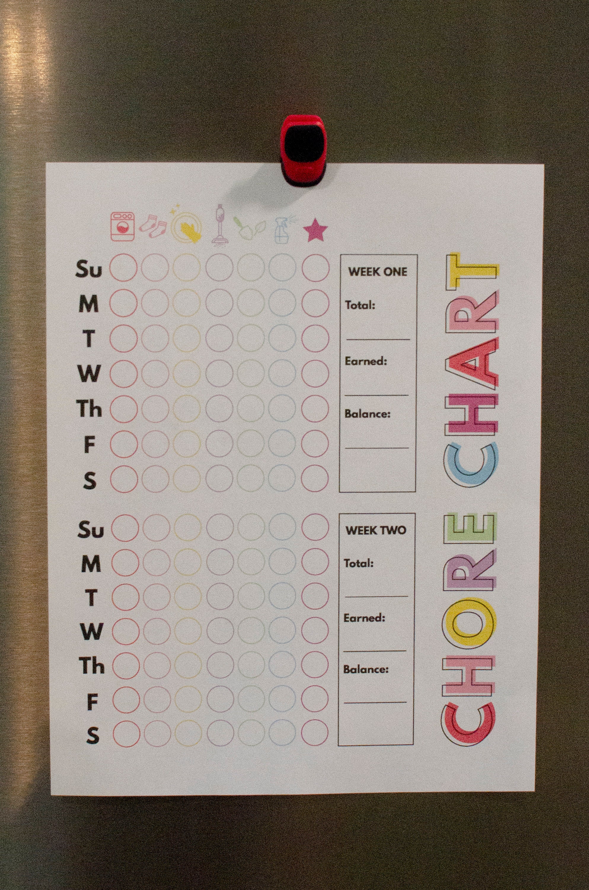 Girls Printable Kids Chore Chart Using Reward Stickers Instant Download ...